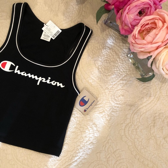 Champion | Tops | Uo Champion Cropped Tank Top Black Small | Poshmark
